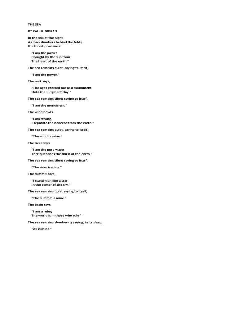 Choral Reading Contest: "The Sea" | PDF