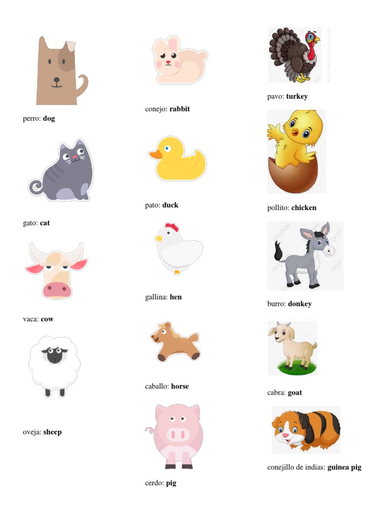 Animales Ingles Español 100 | PDF | Organismos | Naturaleza