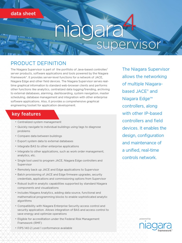 Niagara Supervisor DataSheet | PDF | 64 Bit Computing | Databases