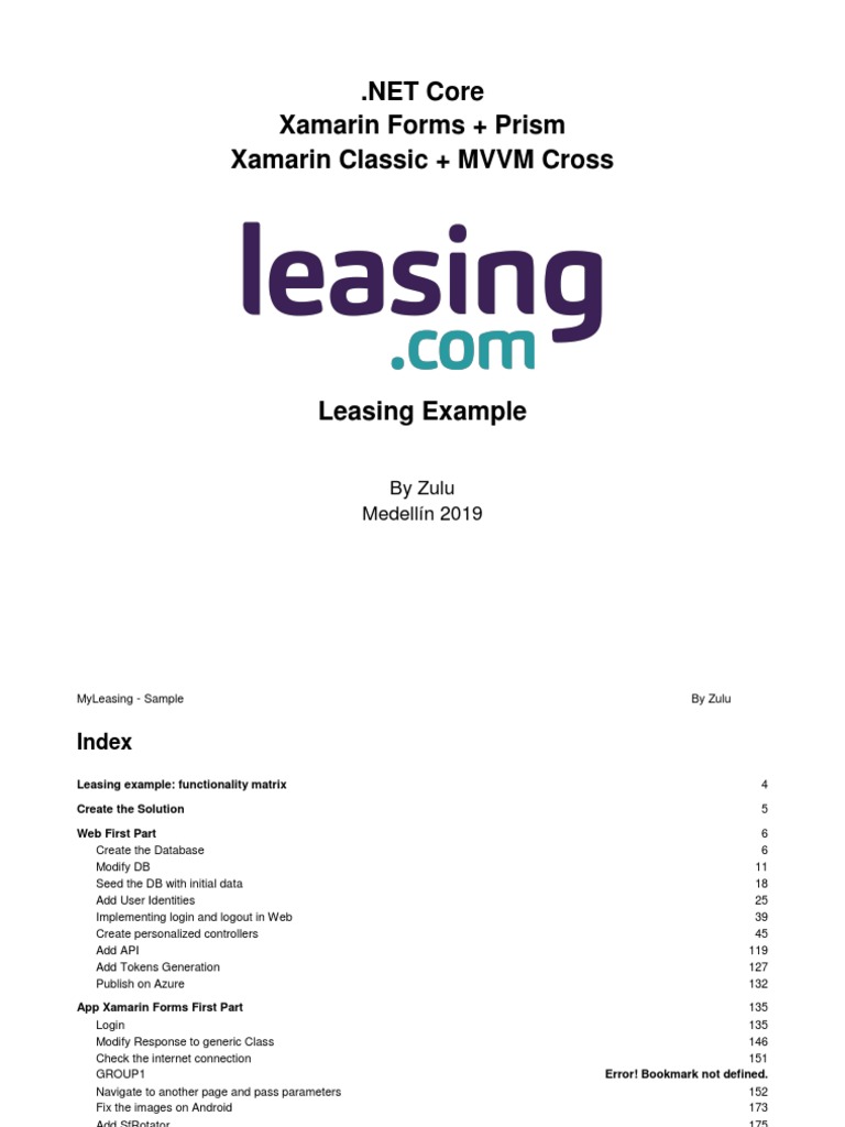 NET Core - Xamarin Forms + Prism - Xamarin Classic + MVVM Cross (Leasing) | PDF | Information ...