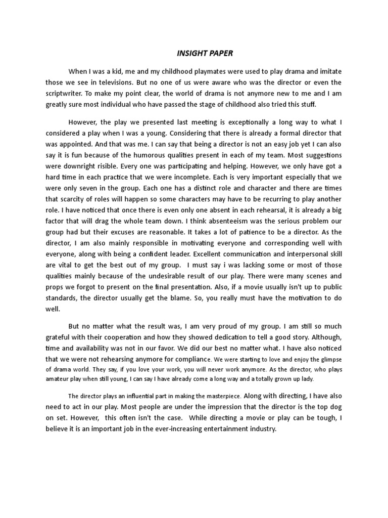 Insight Paper | PDF | Psychological Concepts