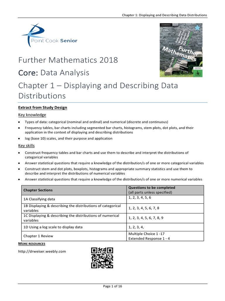 Chapter 1 Displaying And Describing Data Distributions Cambridge Pdf Categorical Variable