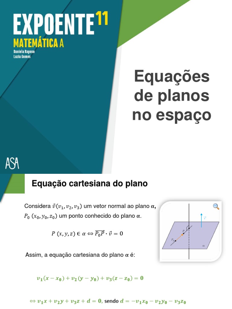 Equações de Planos no Espaço | PDF | Equações | Plano (Geometria)
