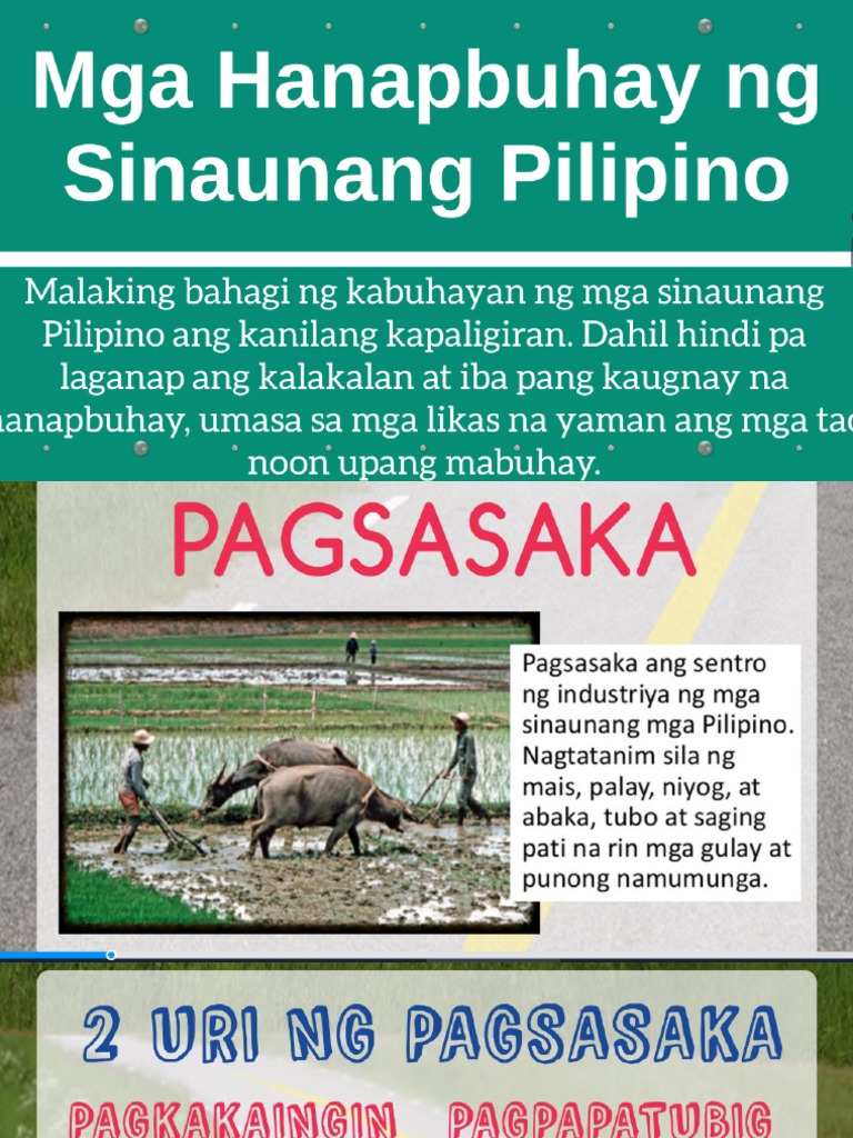 Hanapbuhay NG Mga Sinaunang Pilipino | PDF