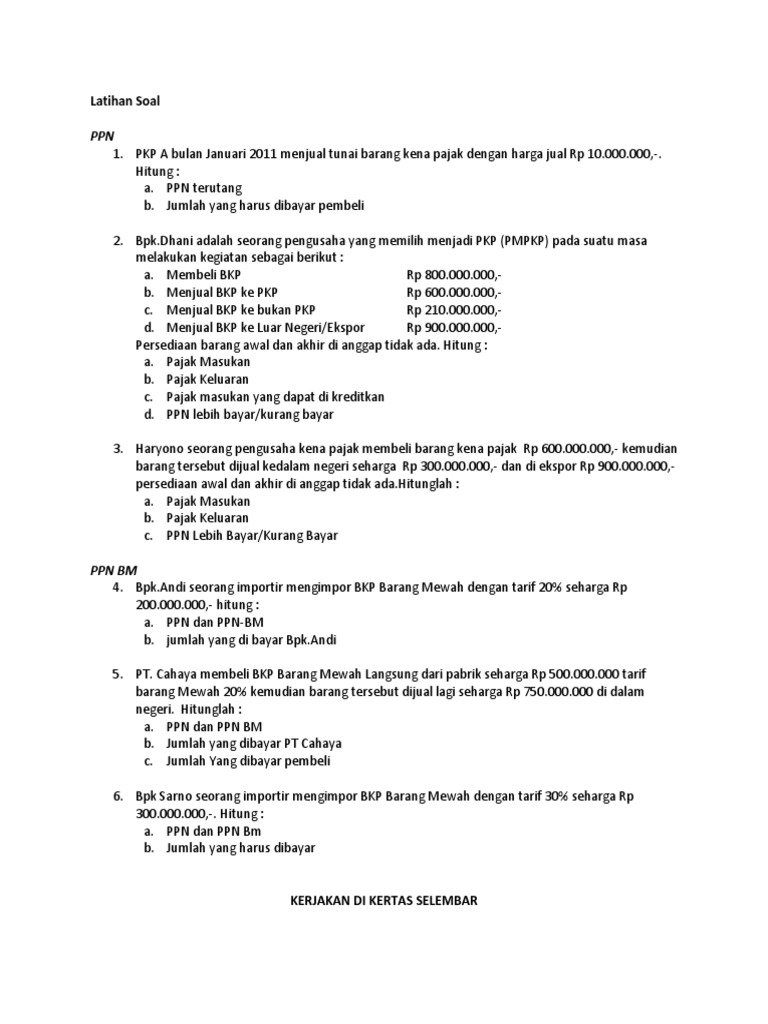 Latihan PPN Dan PPNBM | PDF