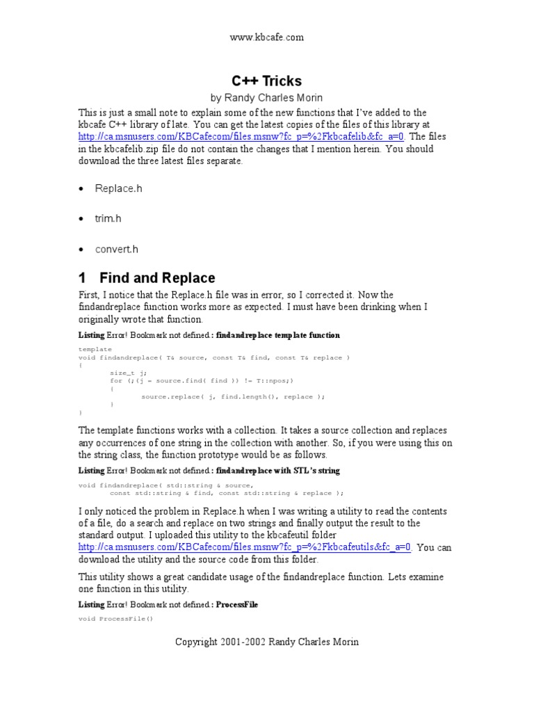 Cpp Tricks Pdf C Computer File
