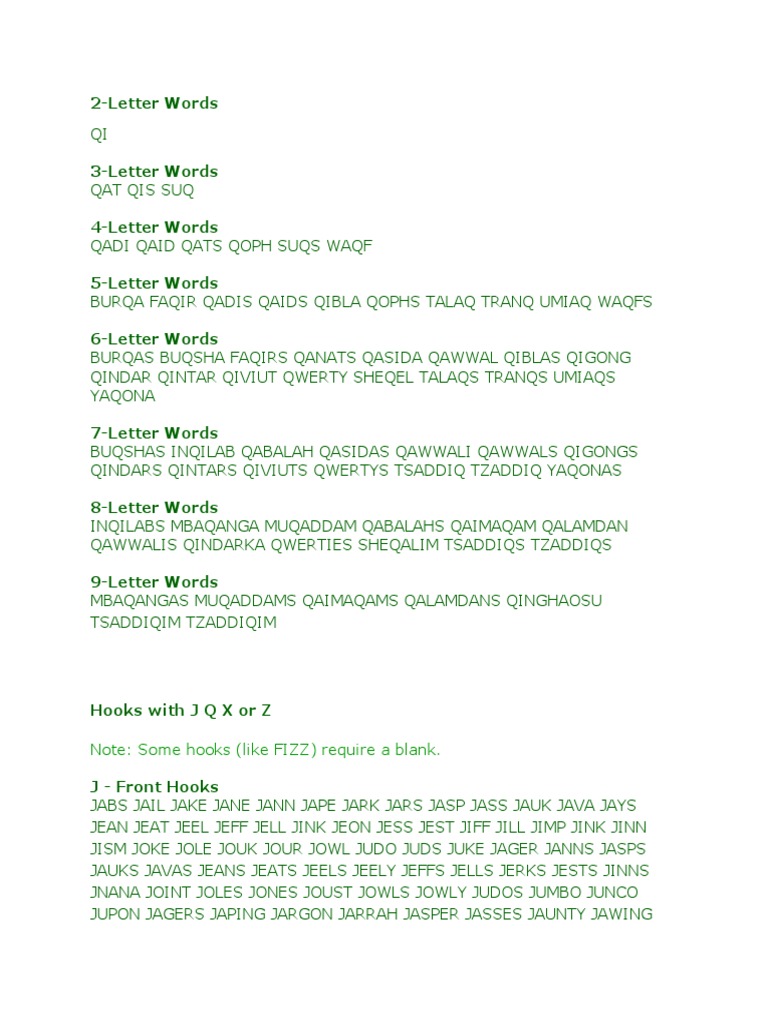 Scrabble Word List | PDF