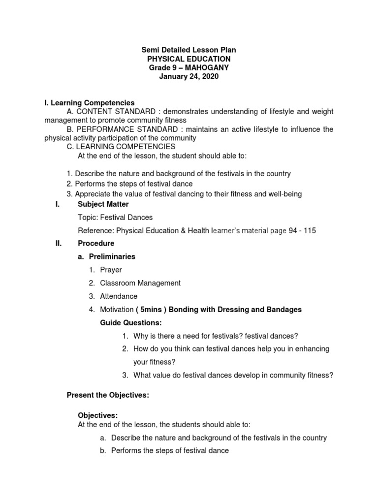 Promoting Community Fitness Through Festival Dances: A Lesson Plan on ...