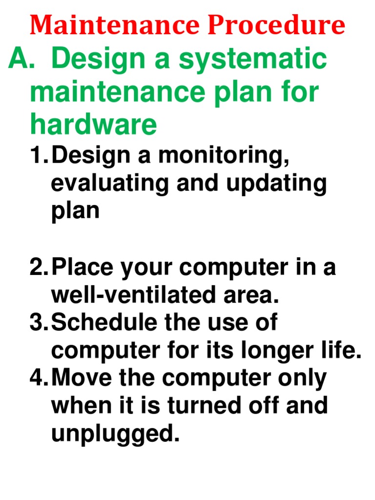 Maintenance Procedure | PDF
