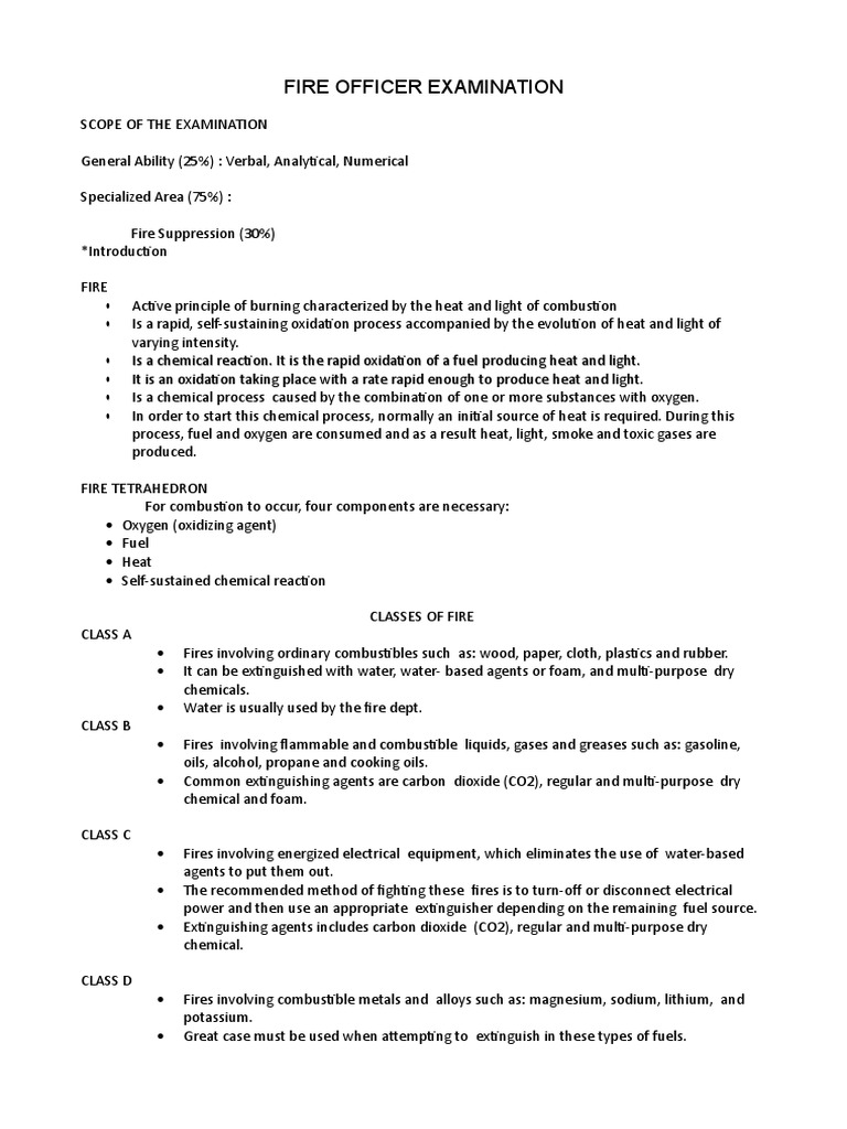 FOE Reviewer | PDF | Fires | Fire Safety