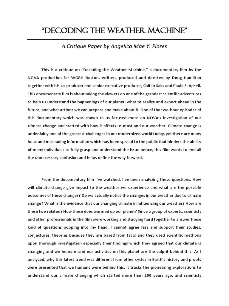 Decoding The Weather Machine | PDF | Global Warming | Physical Geography