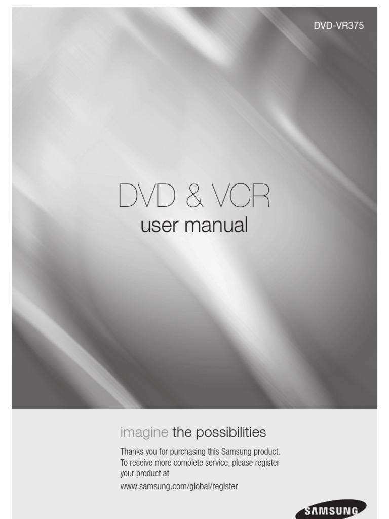 Samsung-VR375 DVD VCR Recorder User Manual | PDF | Videocassette ...