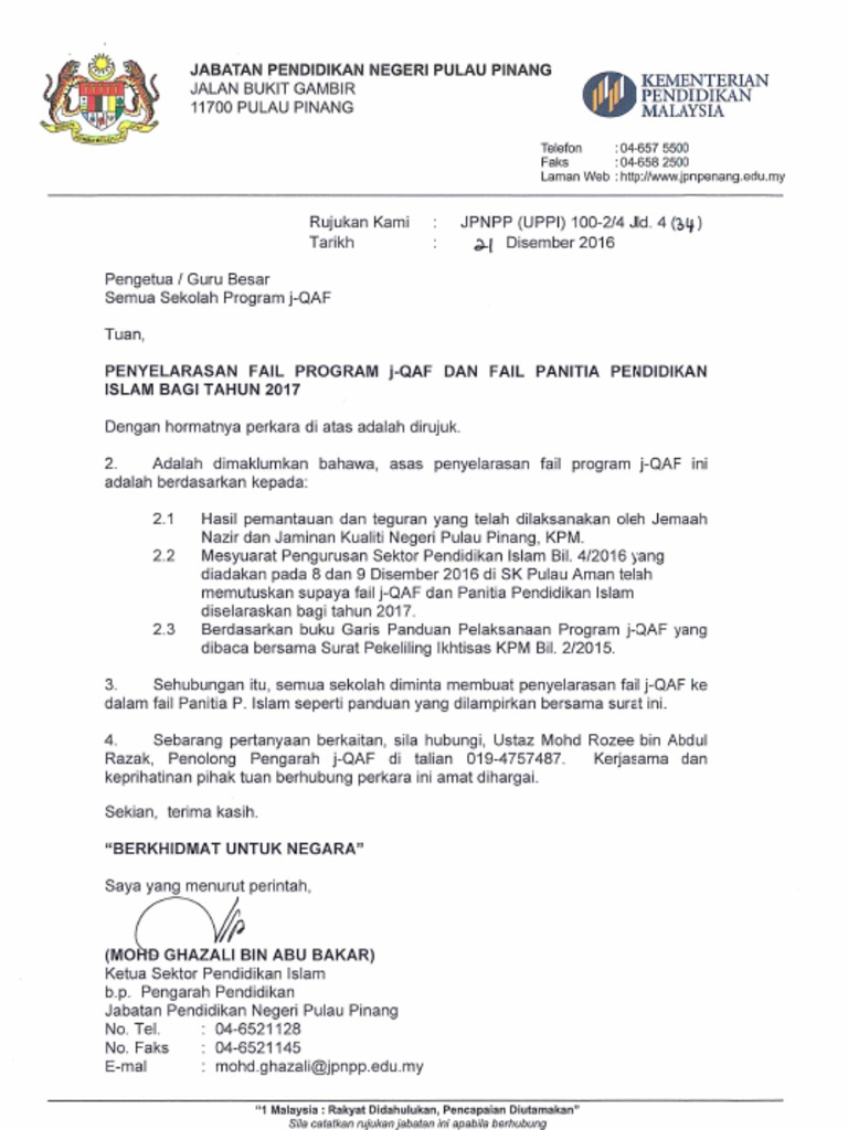 PENYELARASAN FAIL PROGRAM j-QAF DAN FAIL PANITIA PENDIDIKAN ISLAM PDF | PDF