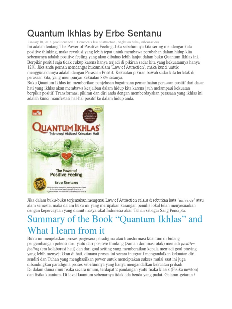 Quantum Ikhlas by Erbe Sentanu | PDF