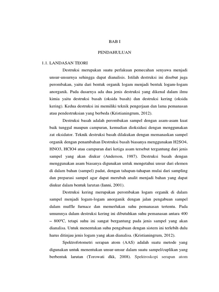 Metode Destruksi dan Analisis Logam | PDF | Sains & Matematika