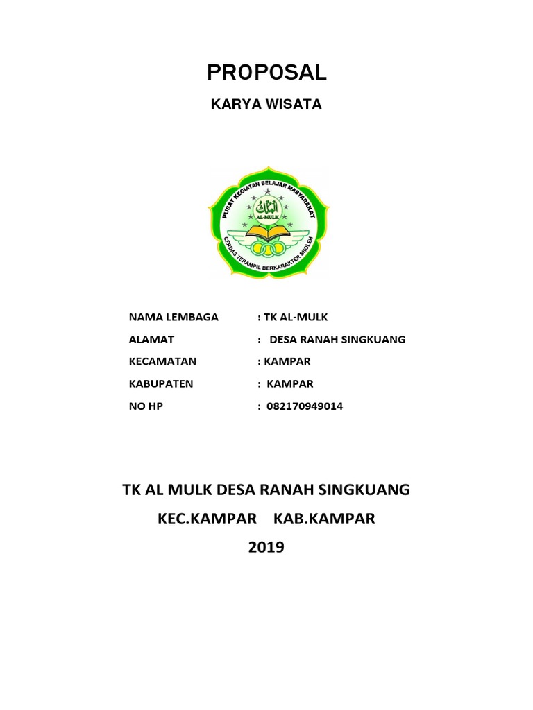 Proposal Karya Wisata Pos Paud Anggrek Putih | PDF