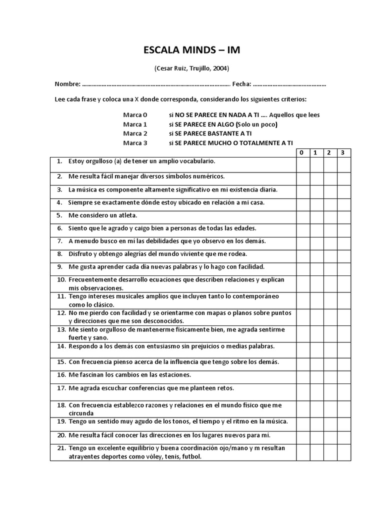 Escala Minds | PDF | Entretenimiento (general)