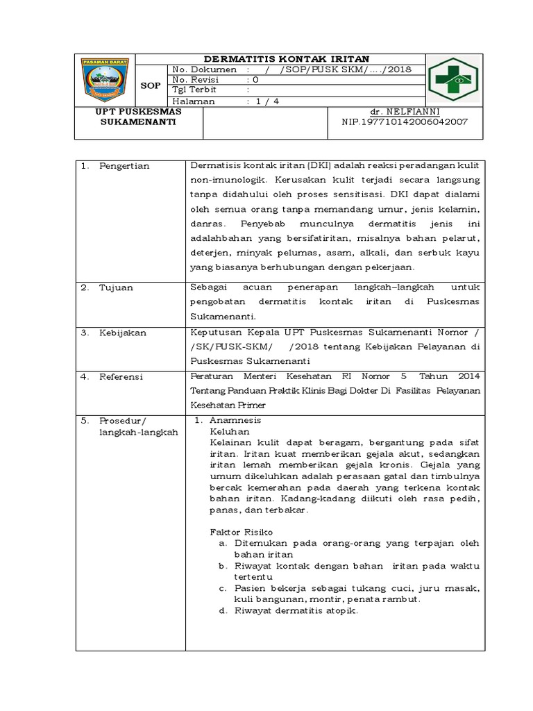 Penanganan Dermatitis Kontak Iritan | PDF