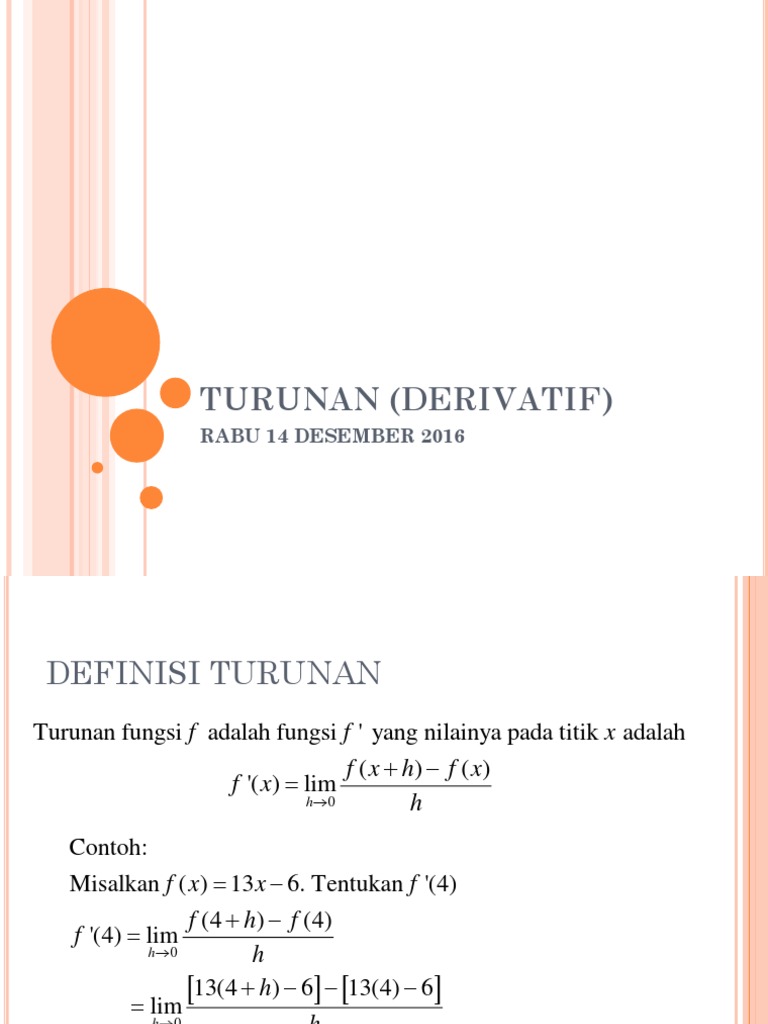 Turunan (Derivatif) | PDF