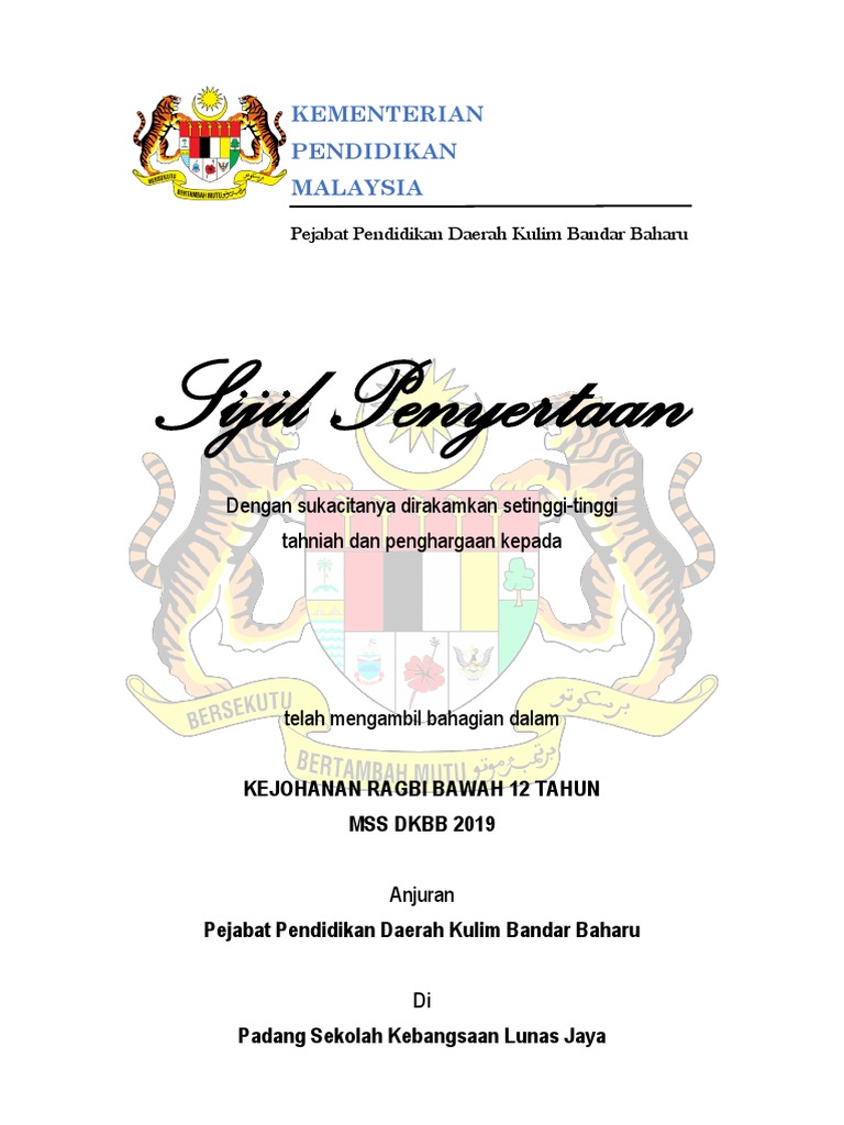 Design Sijil Ragbi | PDF