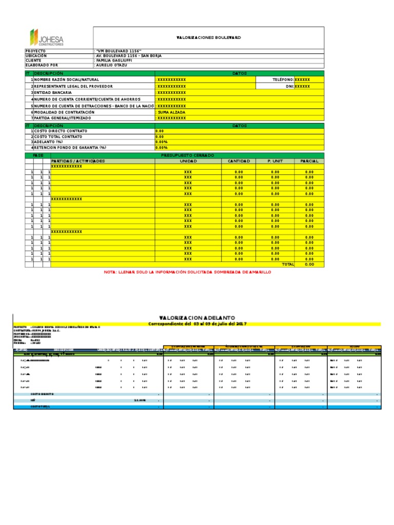Formato de Valorizacion | PDF | Industrias de servicio | Economias
