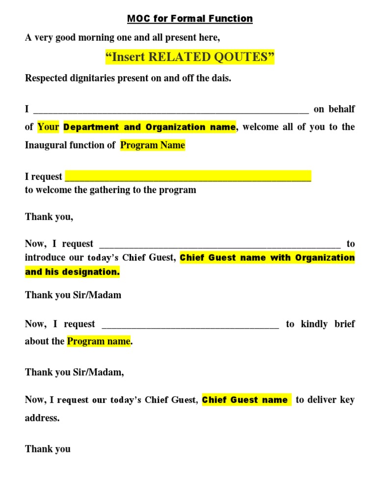 MOC Formal Function | PDF