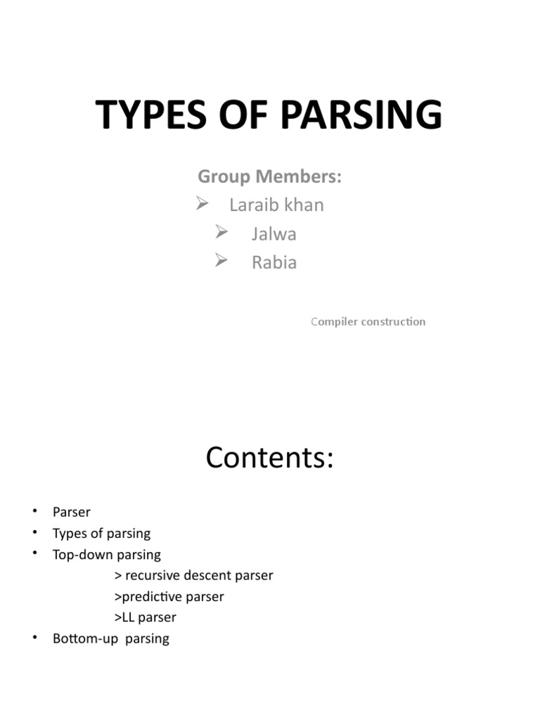 Types of Parser | PDF | Parsing | Implementation