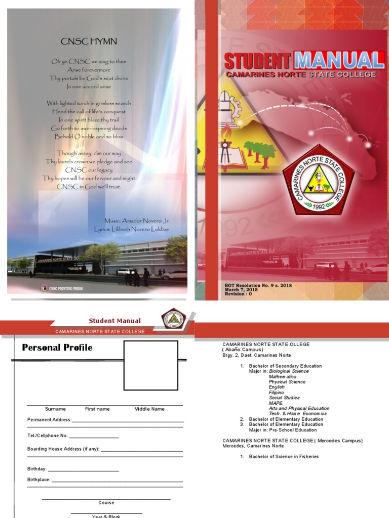 CNSC Student Manual | PDF | Bachelor's Degree | College