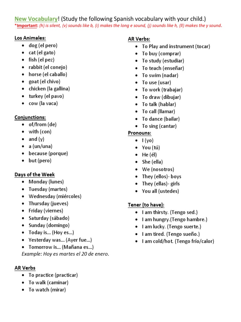 Spanish Vocabulary-2 | PDF | Entretenimiento (general)