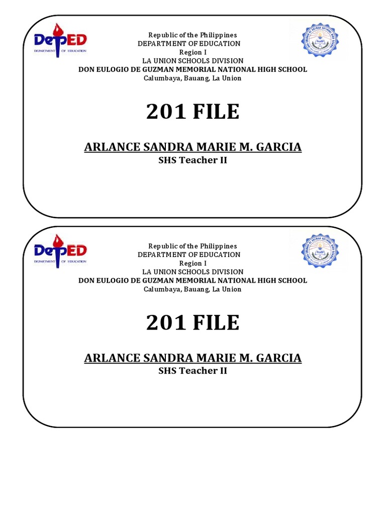 Philippines Teacher 201 File Garcia | PDF
