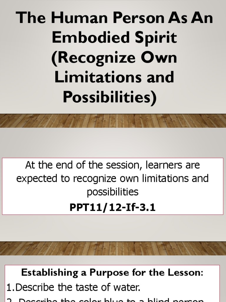 The Human Person As An Embodied Spirit - 1 | Download Free PDF ...