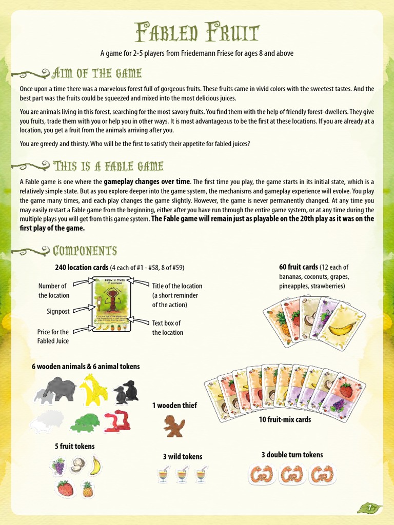 Fabled Fruit Manual de Regras 69479 | PDF | Juice | Diet & Nutrition