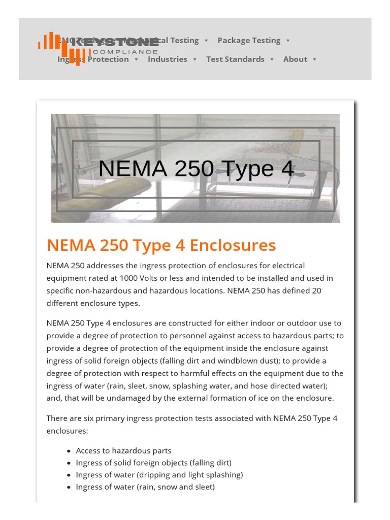 NEMA 250 Type 4 Enclosures PDF | PDF | Electrical Engineering | Engineering