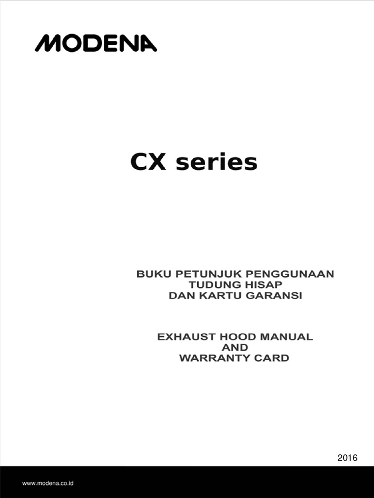 Instruction Manual - Hood - CX 9753, CX 9330, CX 6330, CX 9150, CX 6150 ...