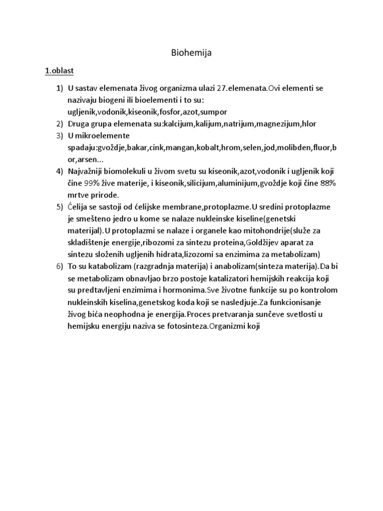 Biohemija | PDF