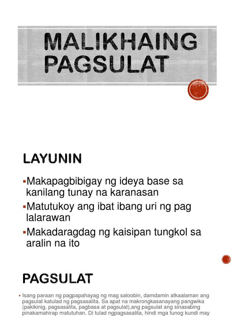 Malikhaing Pagsulat | PDF