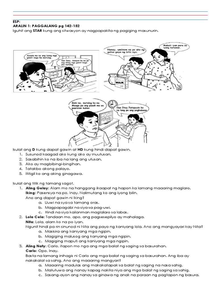 Esp Grade 1 Third Periodical Test | PDF