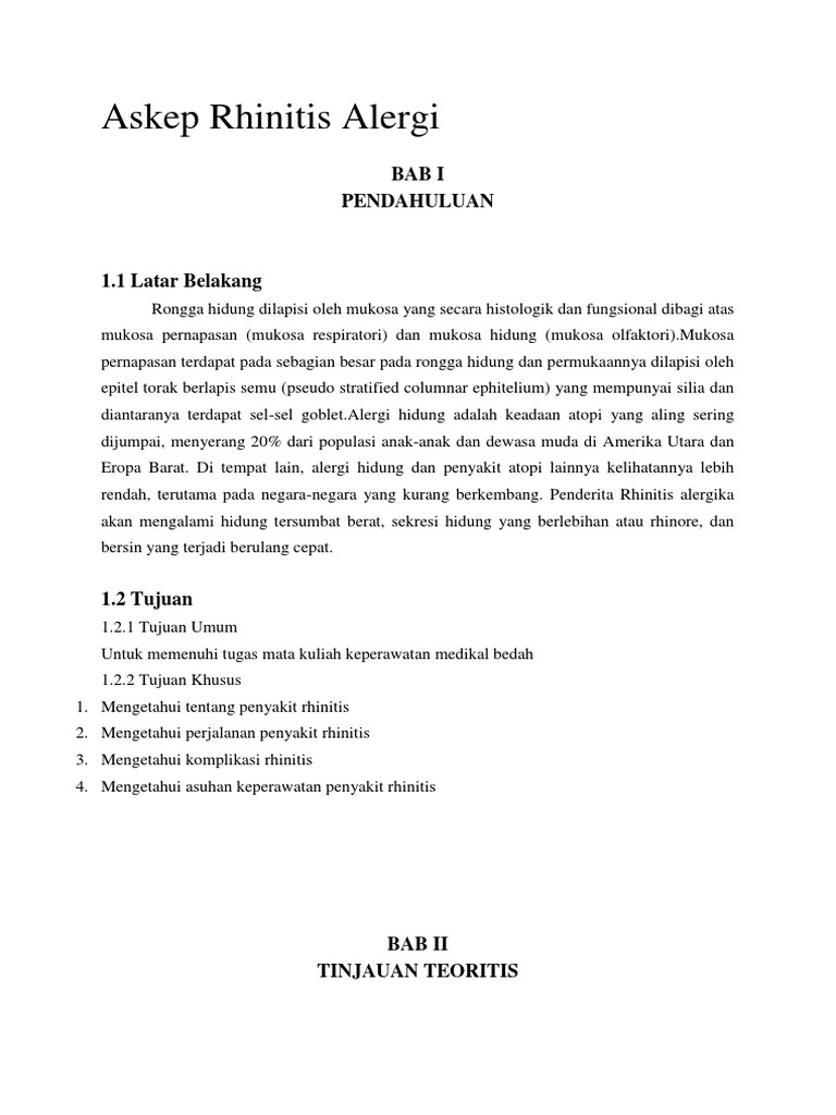 Askep Rhinitis Alergi | PDF