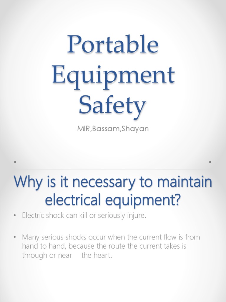 Portable Equipment Safety Guidelines | PDF | Electrical Connector ...