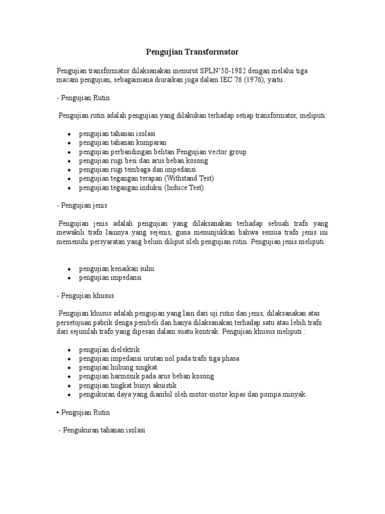 Pengujian Transformator | PDF | Sains & Matematika
