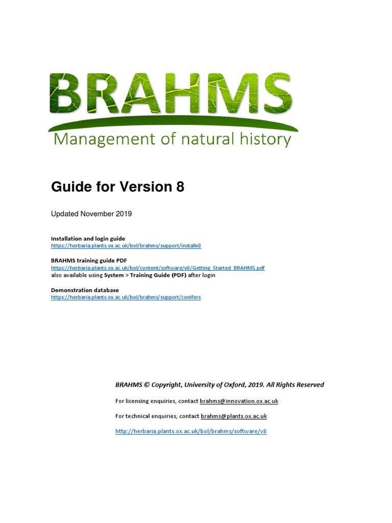 BRAHMS Manual PDF | PDF | Databases | Microsoft Sql Server