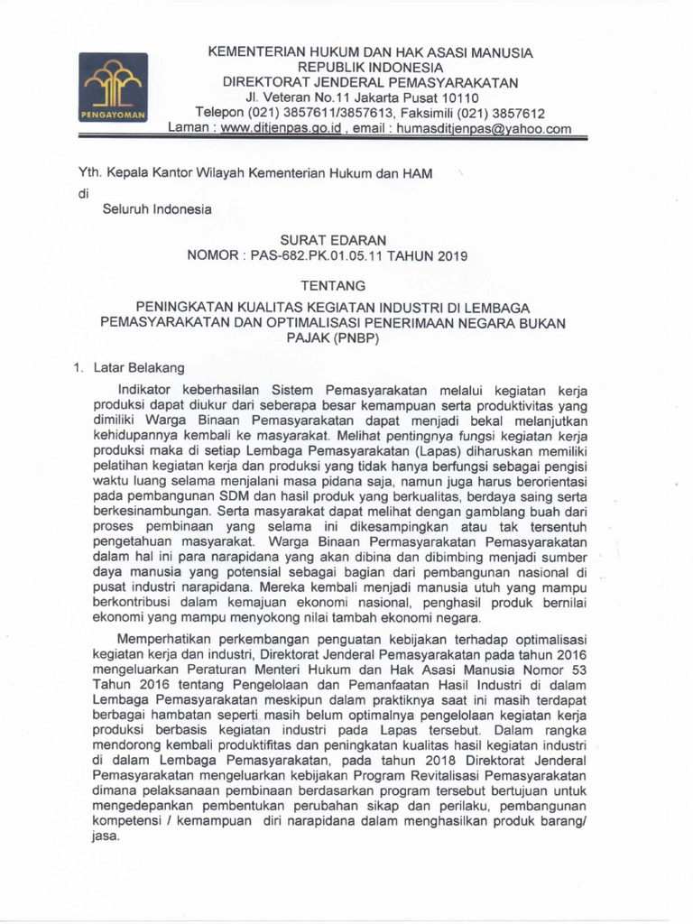 Surat Edaran Tentang B06 Dan PNBP PDF | PDF