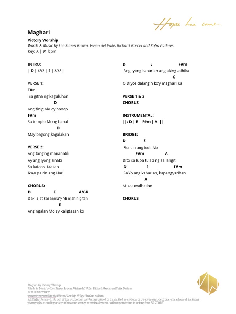Maghari Victory Worship Song Chart | PDF
