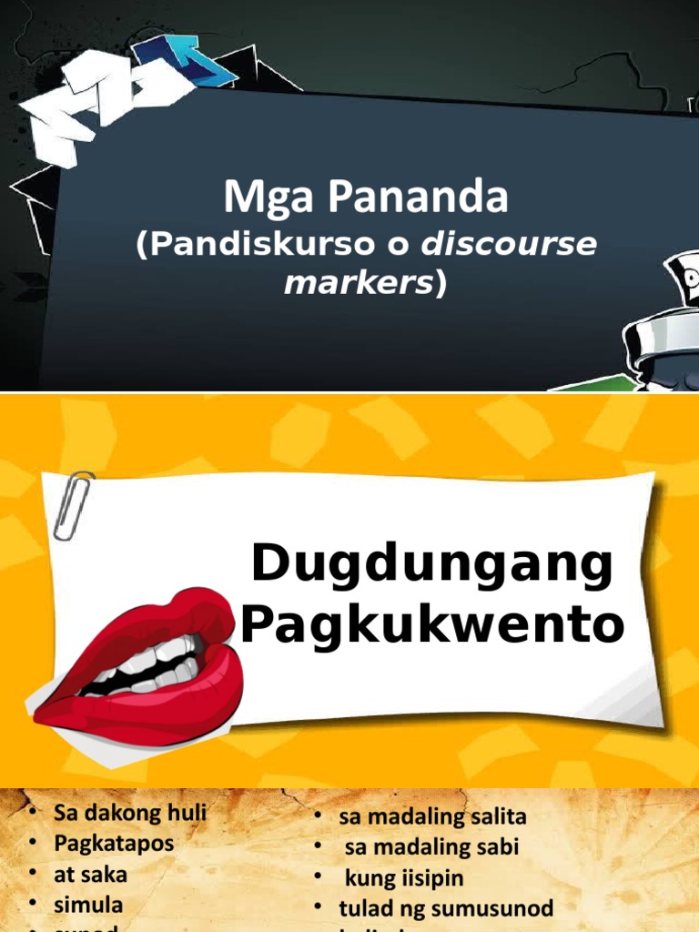 Mga Pananda (Pandiskurso o Discourse Markers) | PDF