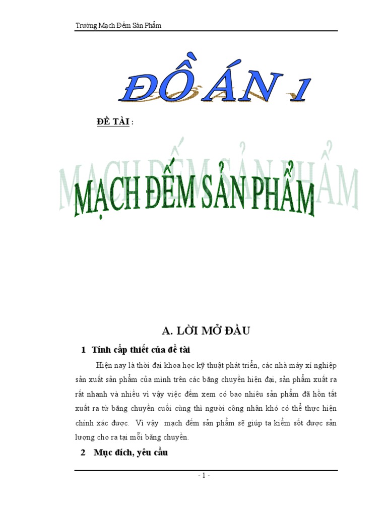 Do An Mach Dem San Pham 9427 | PDF