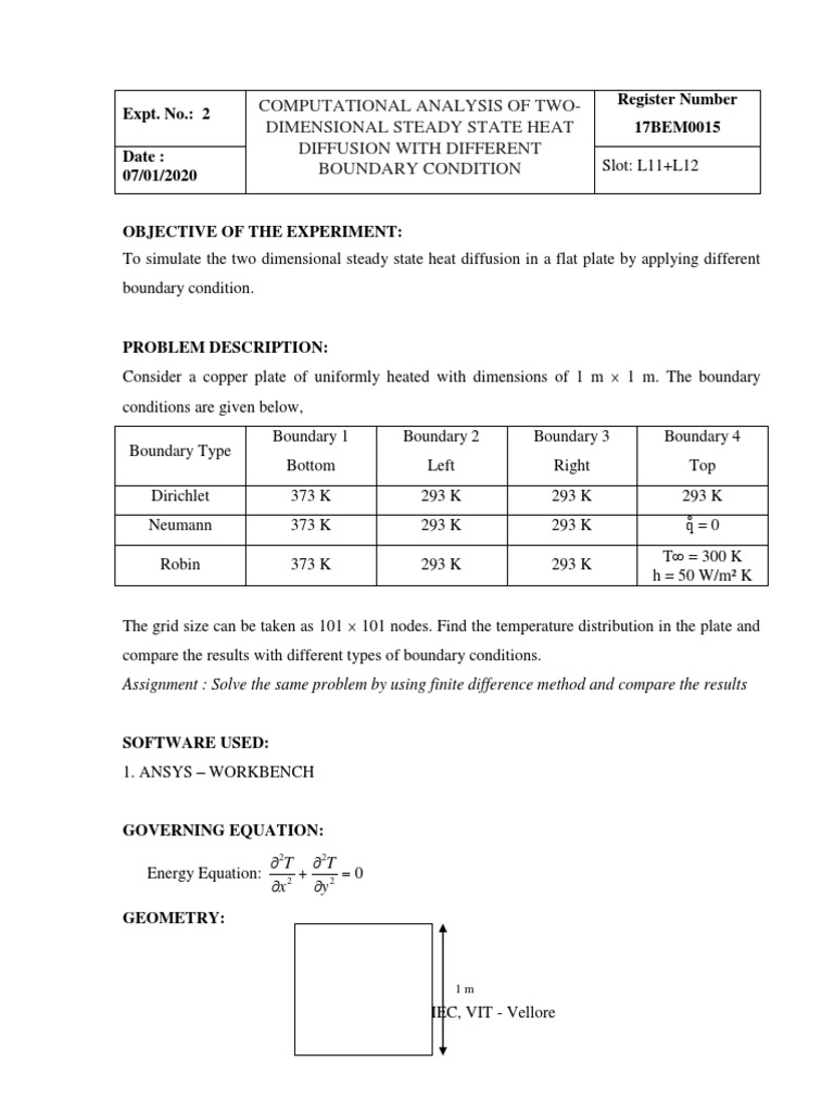 Ex 2-Computational Analysis of Two-Dimensional Steady State Heat ...