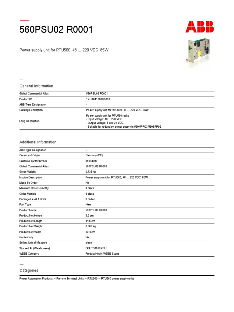 ABB Power Supply Catalogue | PDF