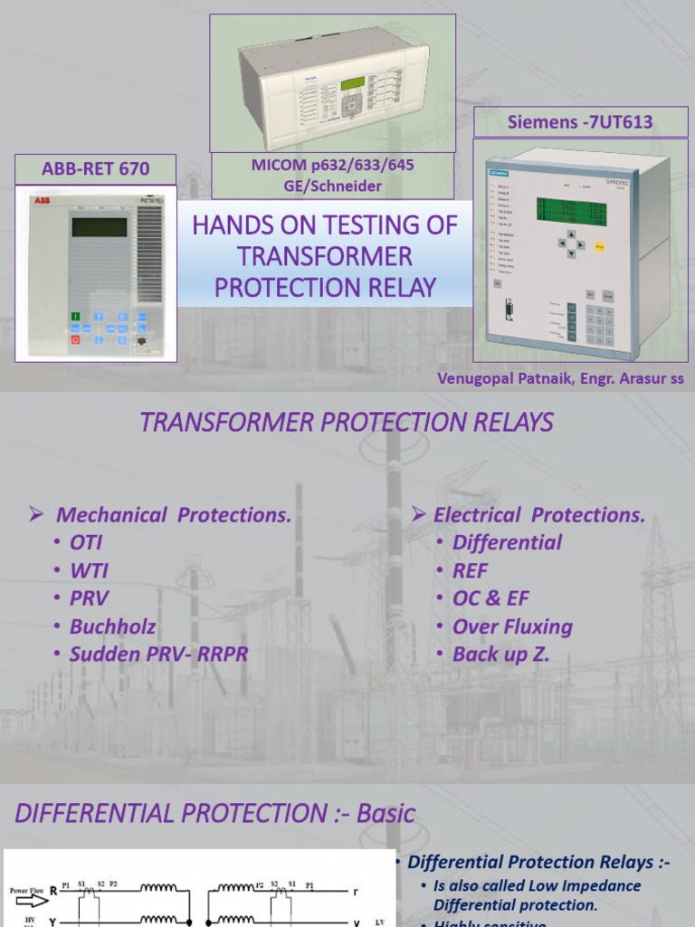 Hands On Training On Transformer Protection Relays | PDF | Transformer ...