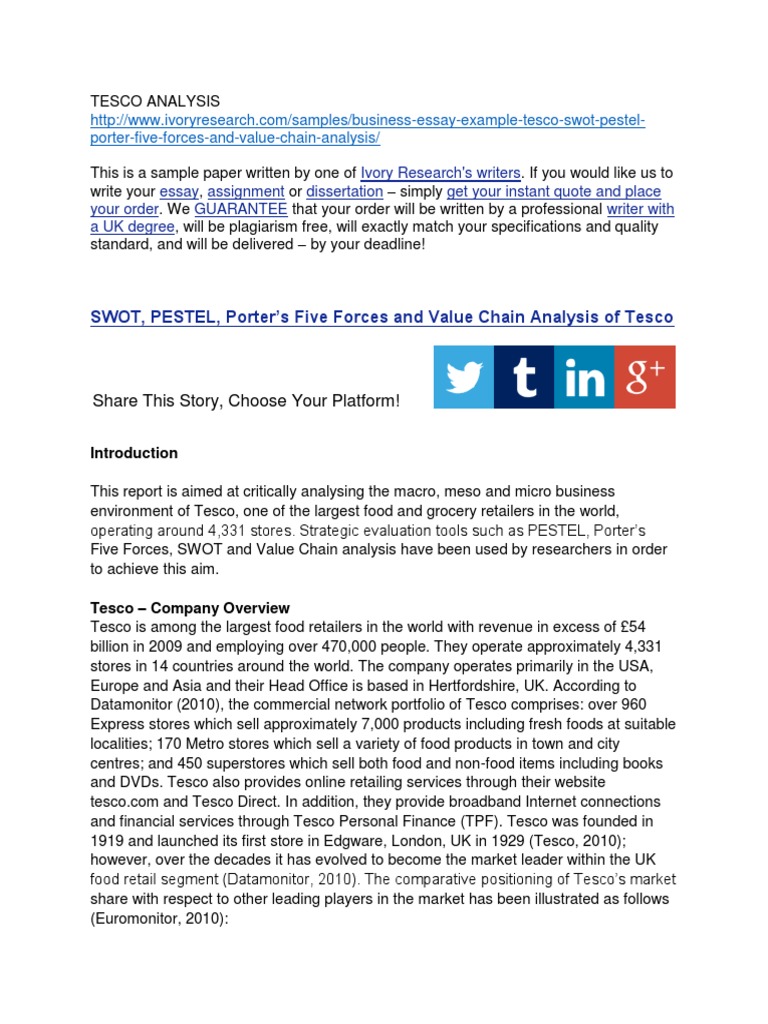 Tesco Analysis | PDF | Tesco | Retail