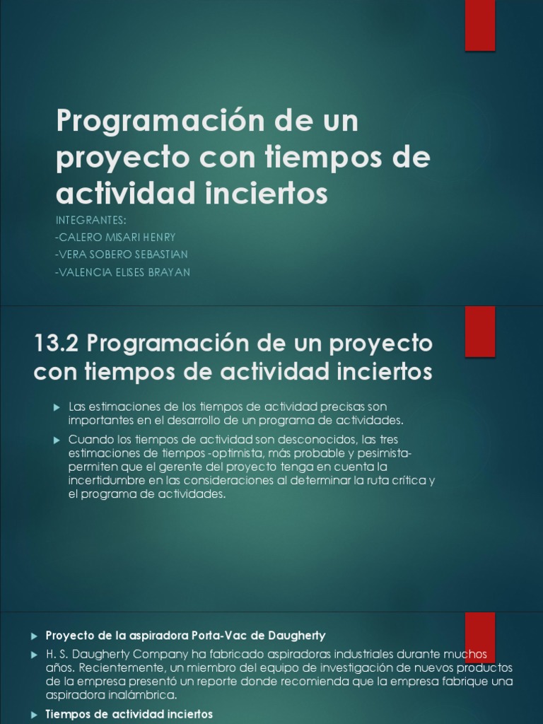 Programación de Proyectos con Incertidumbre | PDF | Business
